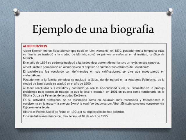 Partes de la biografía
